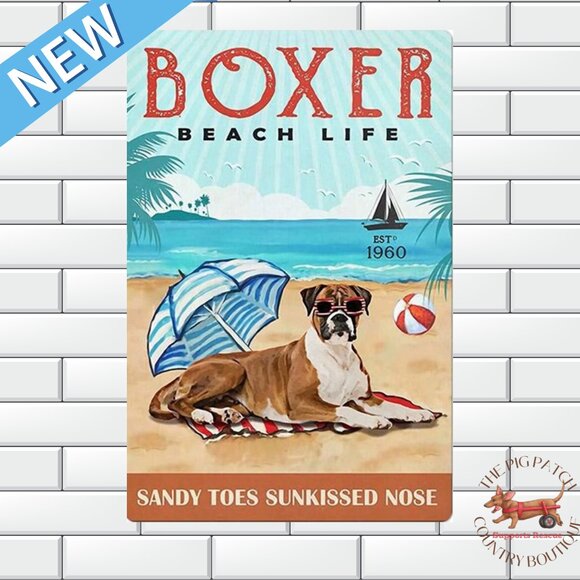 Hand Crafted | Wall Decor | Boxer Beach Life Wall Decor Indoor Outdoor ...